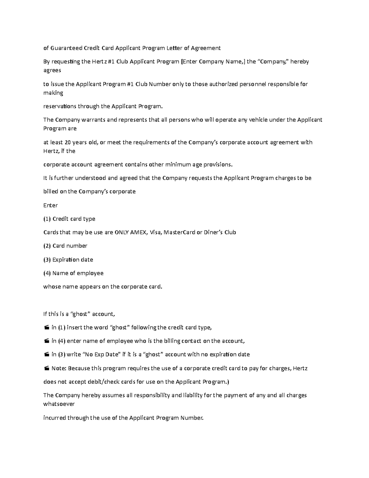 Document - office editing - of Guaranteed Credit Card Applicant Program ...