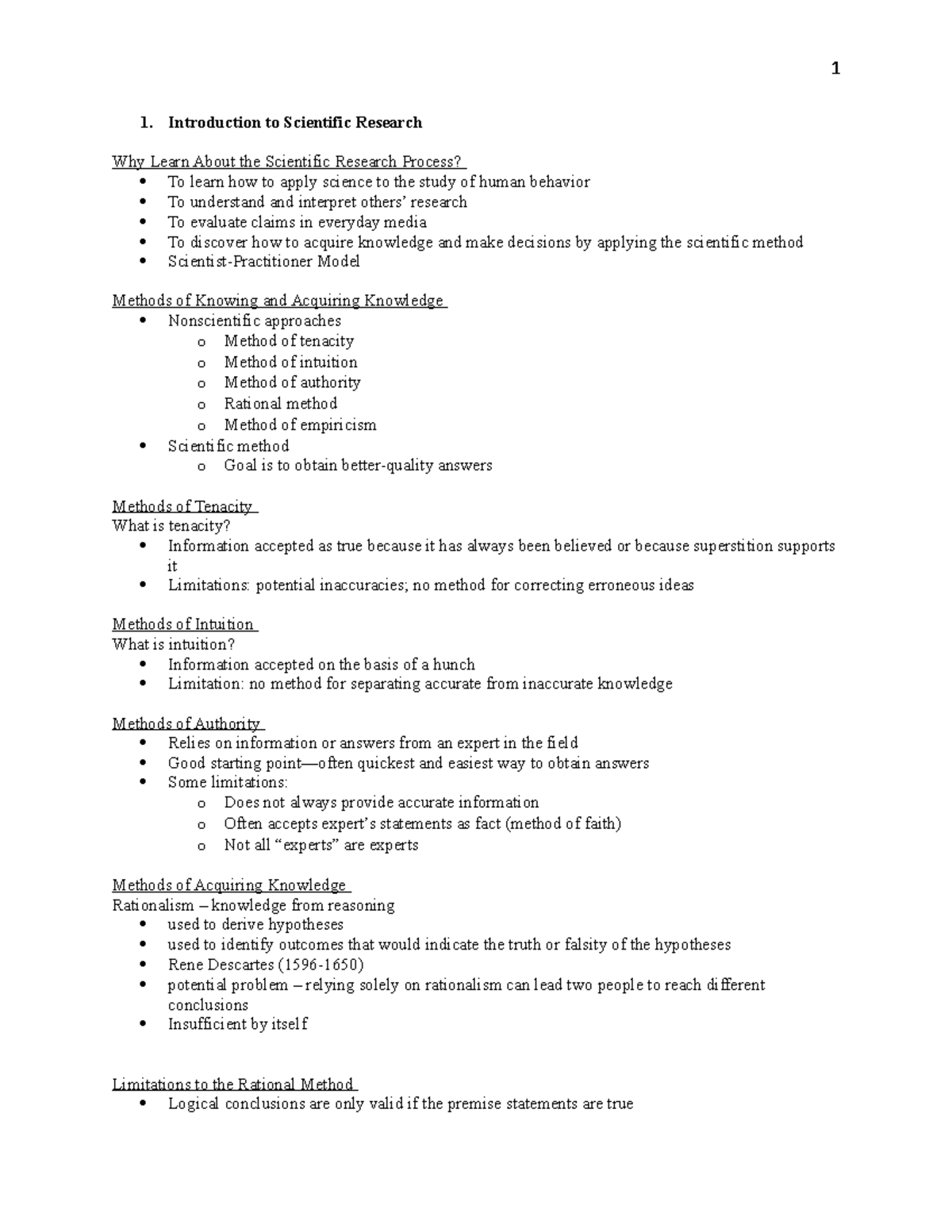 Research design all lectures - Introduction to Scientific Research Why ...