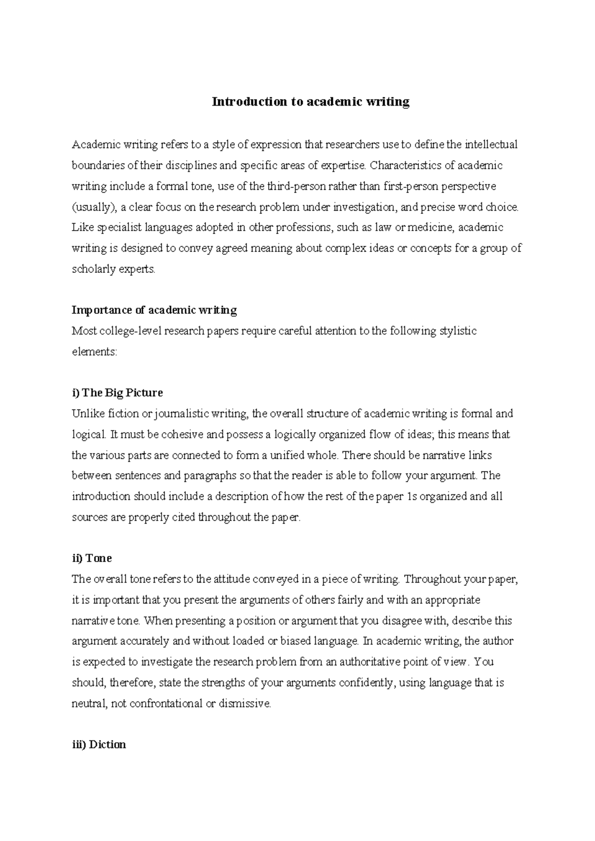 Academic writing rec - Introduction to academic writing Academic ...