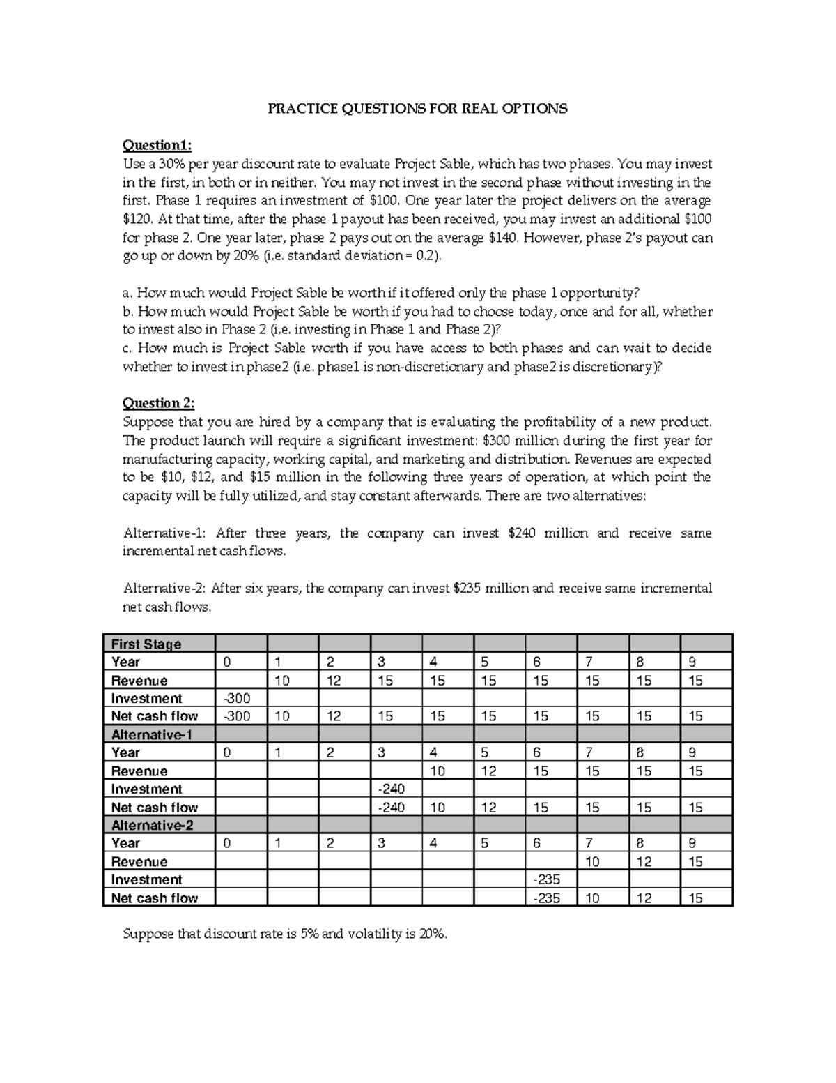 SCOM361-L02-In Class-practice-DCF with uncertainty - PRACTICE QUESTIONS ...