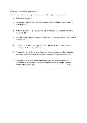 CHOSEN DESTINATION - CHTM 201 GROUP PRESENTATION INTRODUCTION Greetings ...