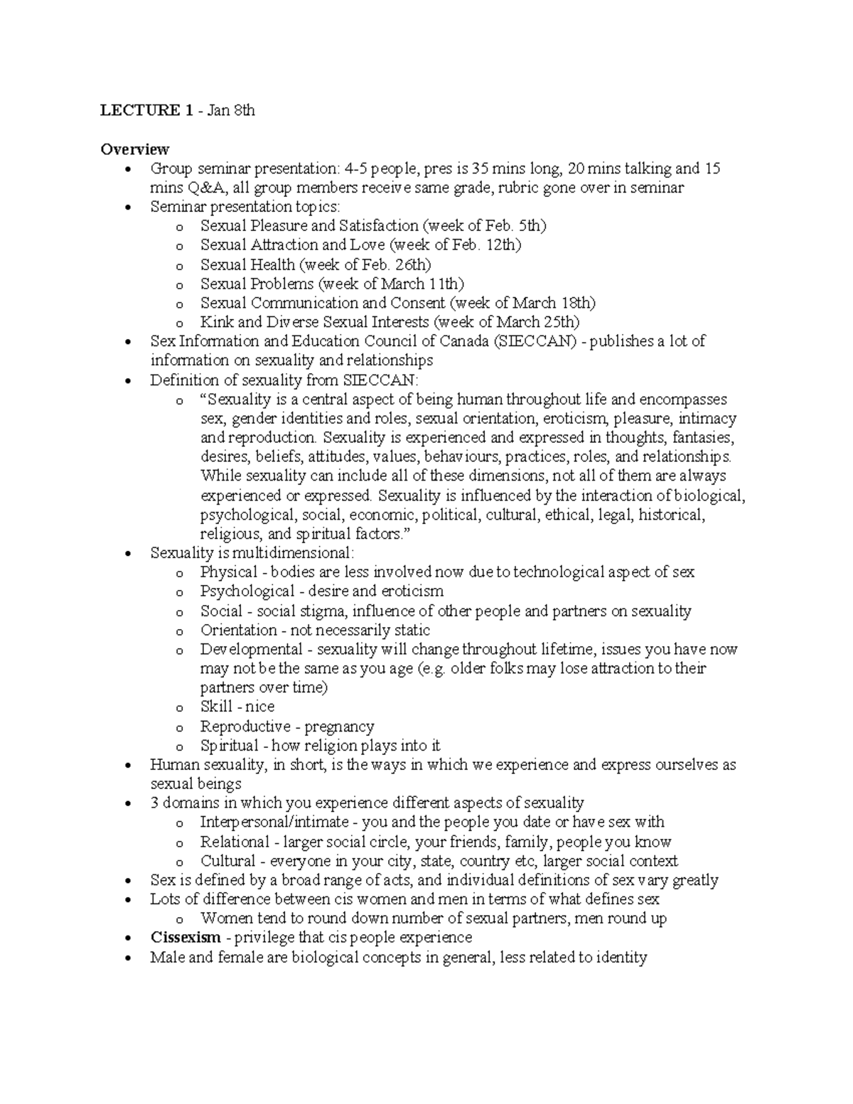 Week 1 - FRHD 2100 - Lecture 1 and 2 of FRHD 2100 - LECTURE 1 - Jan 8th ...