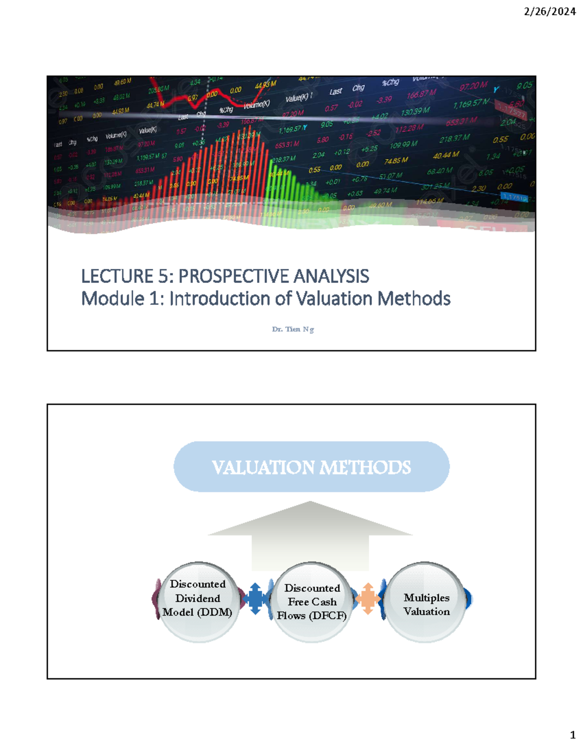 Iubav Lecture 5 Module 1 Introduction of Valuation Models (S2 2023 2024) - LECTURE 5 ...