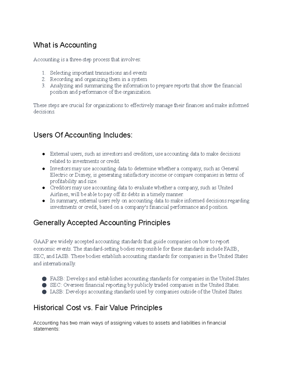 Accounting Notes- Chapter 1 - What is Accounting Accounting is a three ...