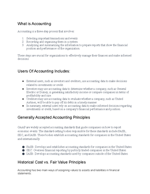 acct notes for class - ACCOUNTING 200 FINAL EXAM: Review Notes- Spring ...