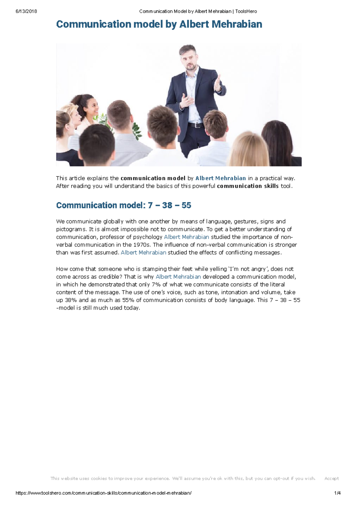 Communication-model-by-albert-mehrabian-toolshero 1 - Communication ...