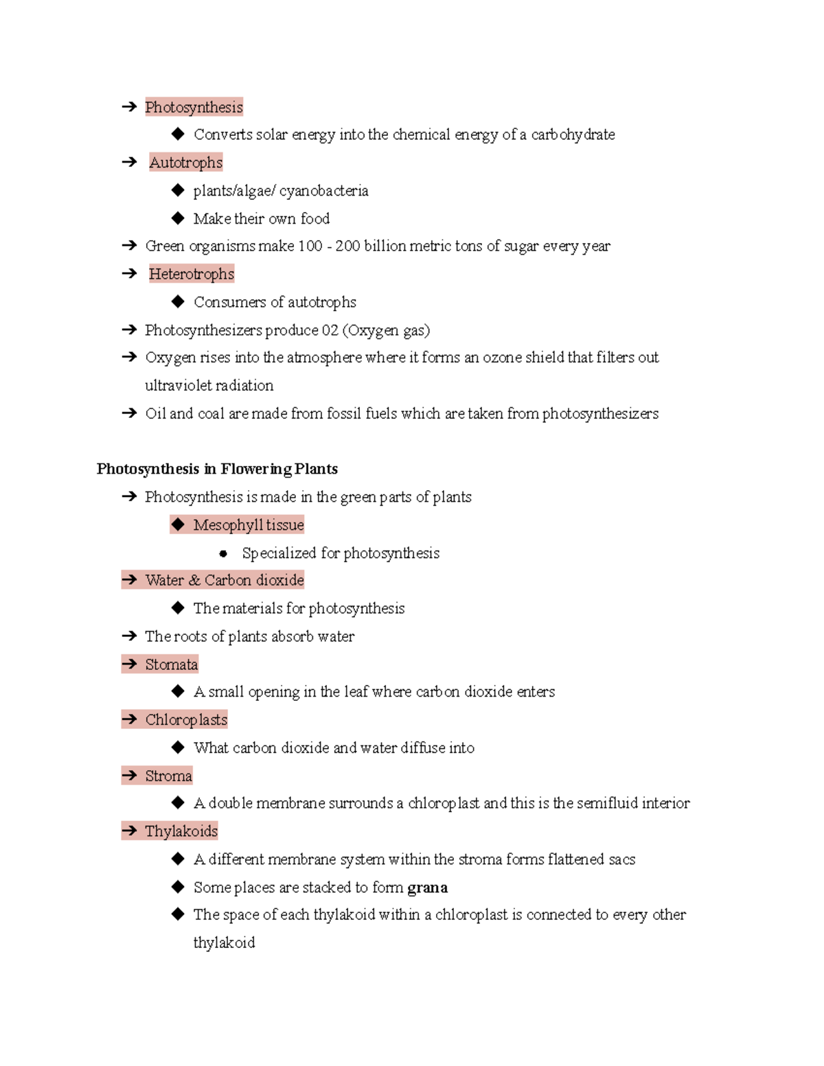 Chapter 7 Photosynthesis - Photosynthesis Converts solar energy into ...