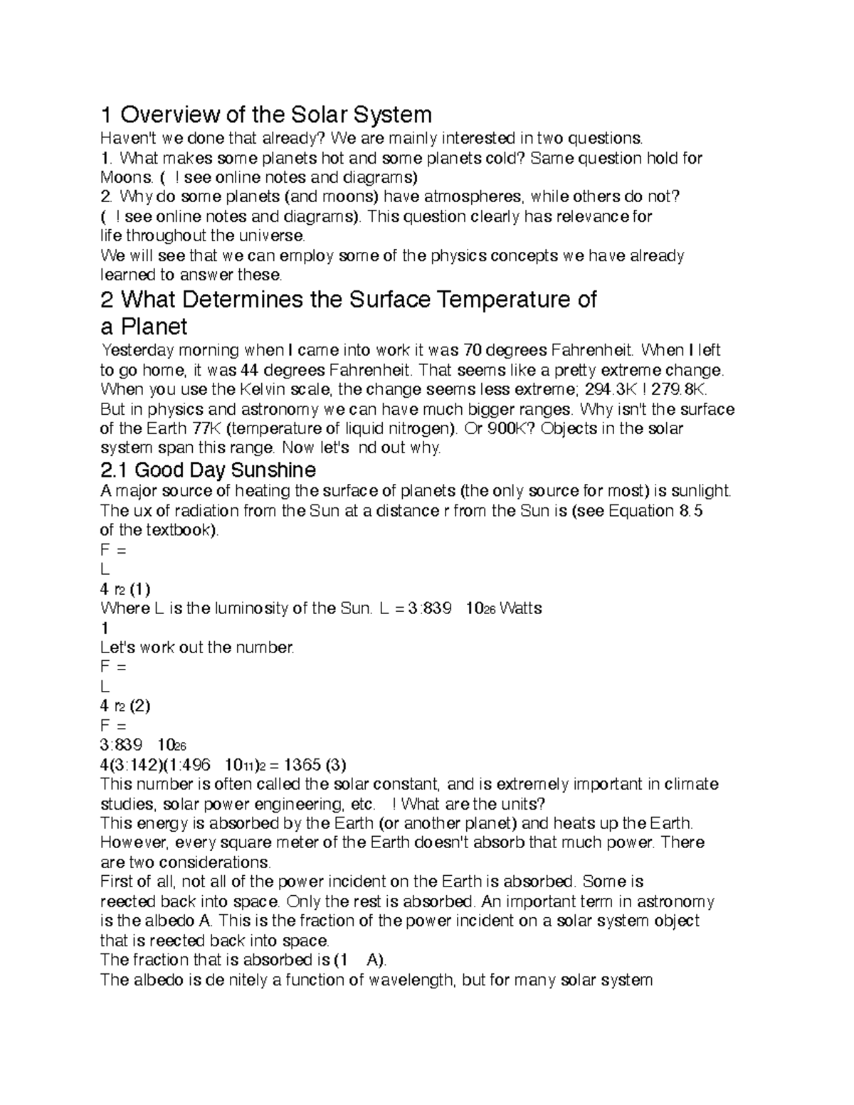 Astr 49 - astronomy lecture notes 49 - 1 Overview of the Solar System ...