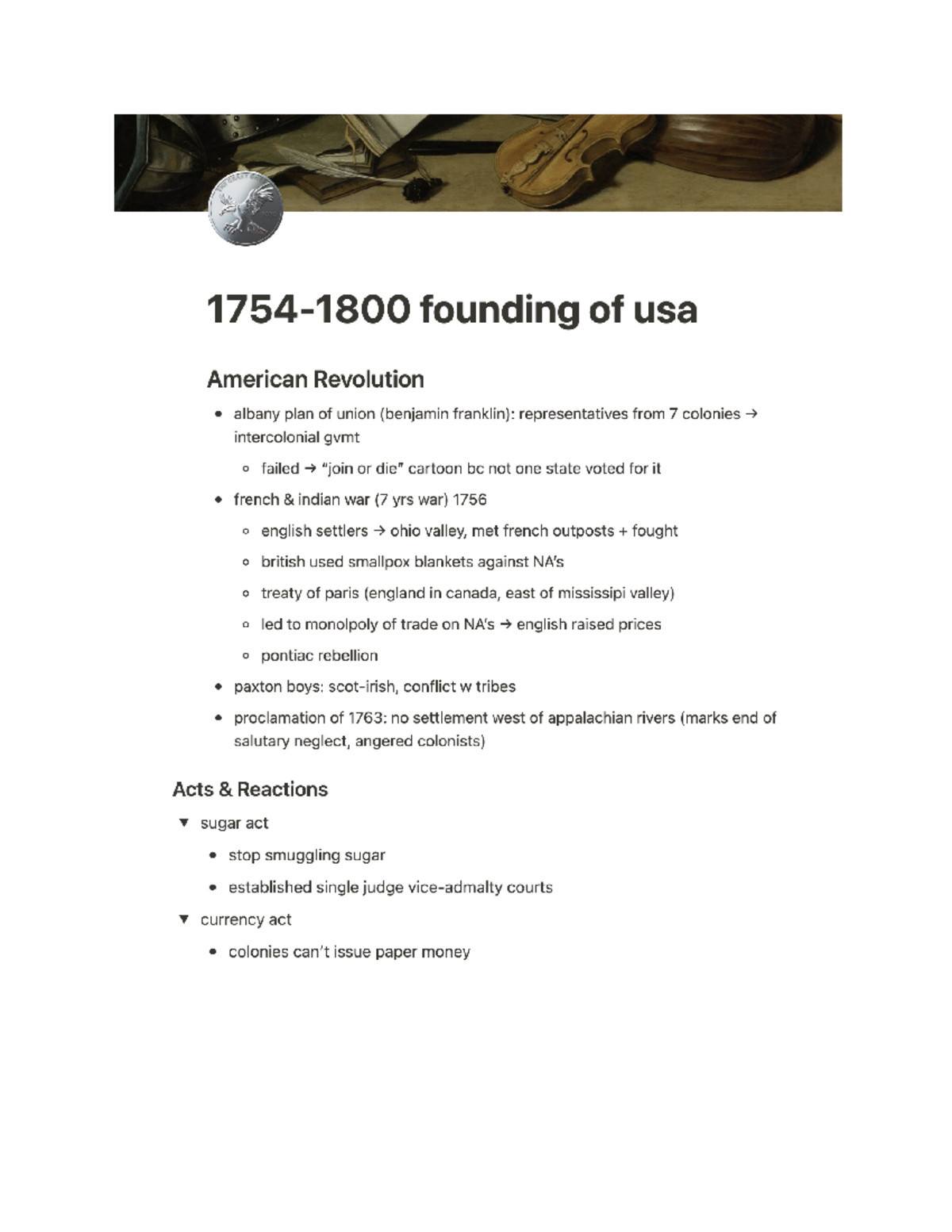 1754-1800 Founding Era - Studocu