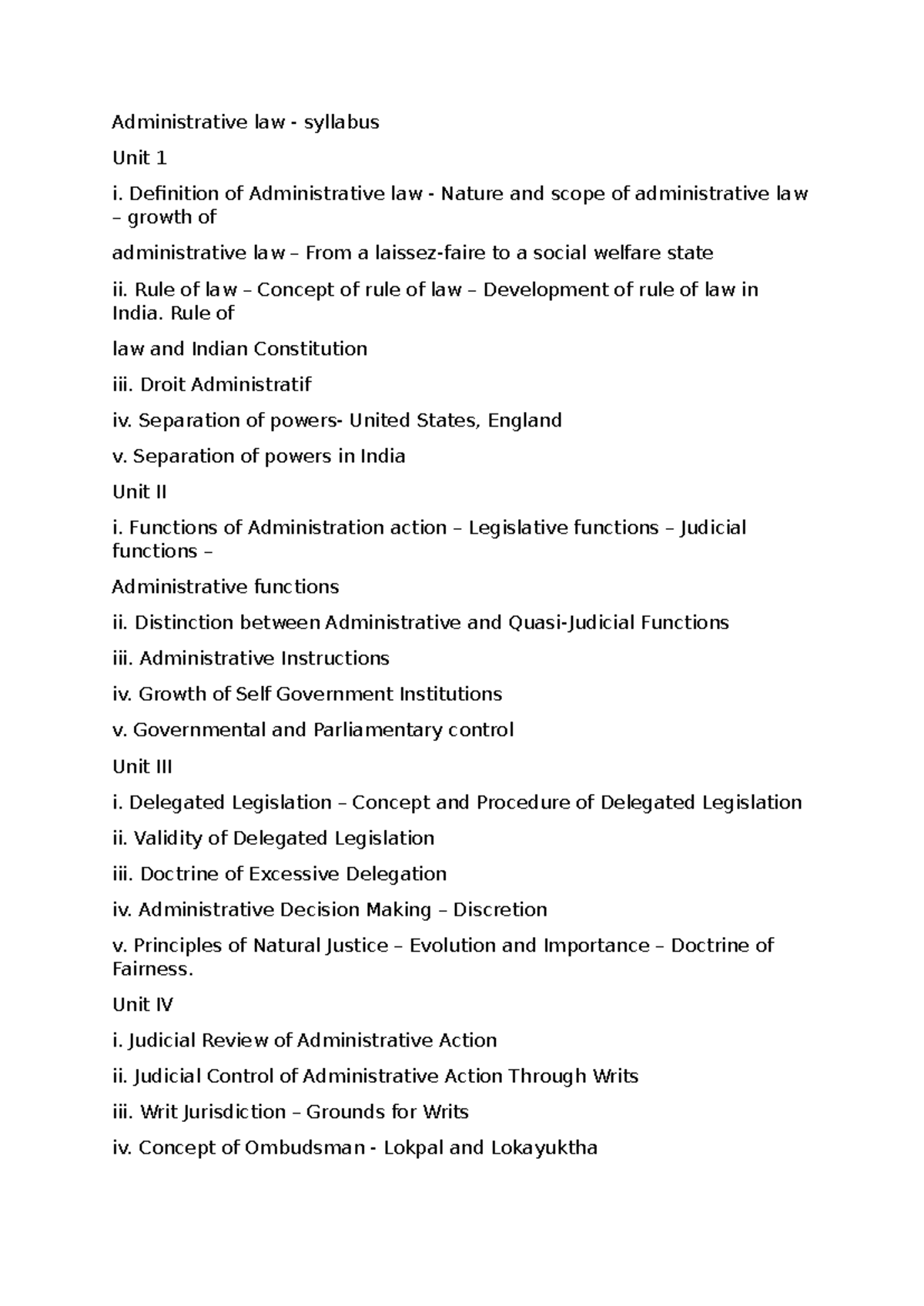Administrative LAW - notes for the concpets - Administrative law ...