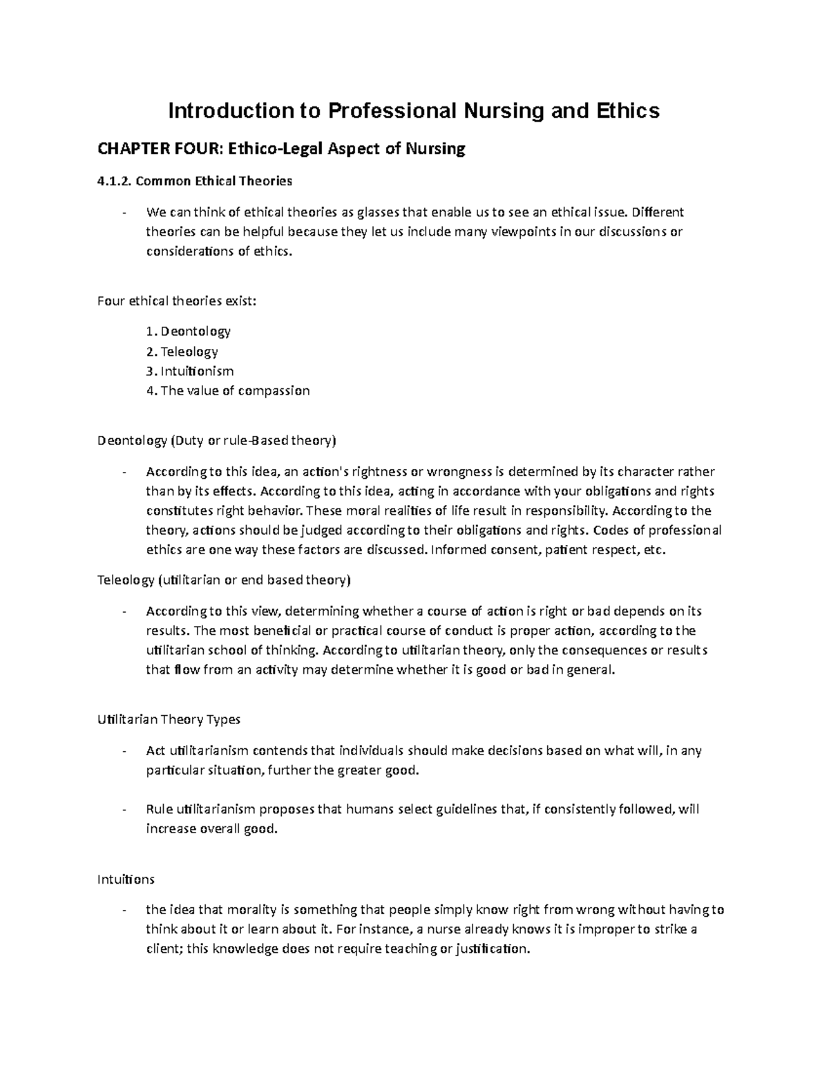 Introduction to Professional Nursing and Ethics 11 - Introduction to ...