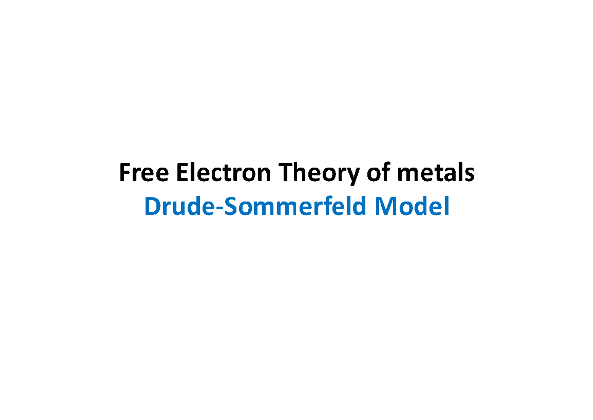 Lecture 25 - 019-20 Midsem Paper - HCDCD - Free Electron Theory of ...