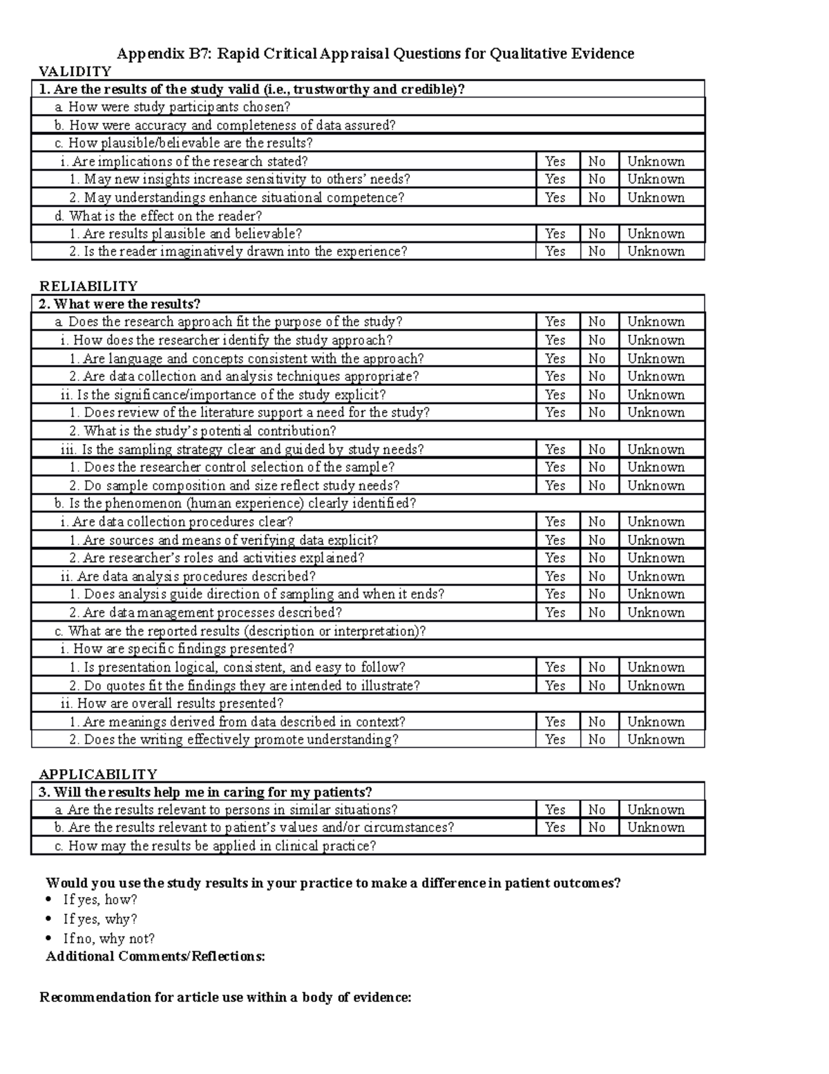 Copy of Appendix B7 RCA of Qualitative Evidence - Appendix B7: Rapid ...