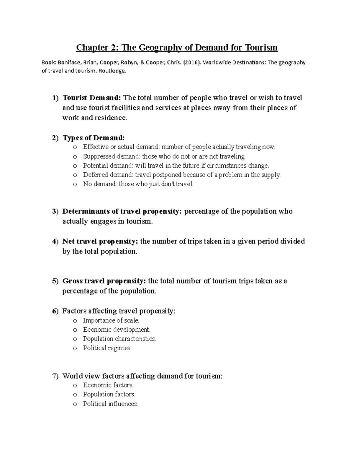 Chapter 2 - TESM - Tourism Geography Notes - Chapter 2: The Geography ...
