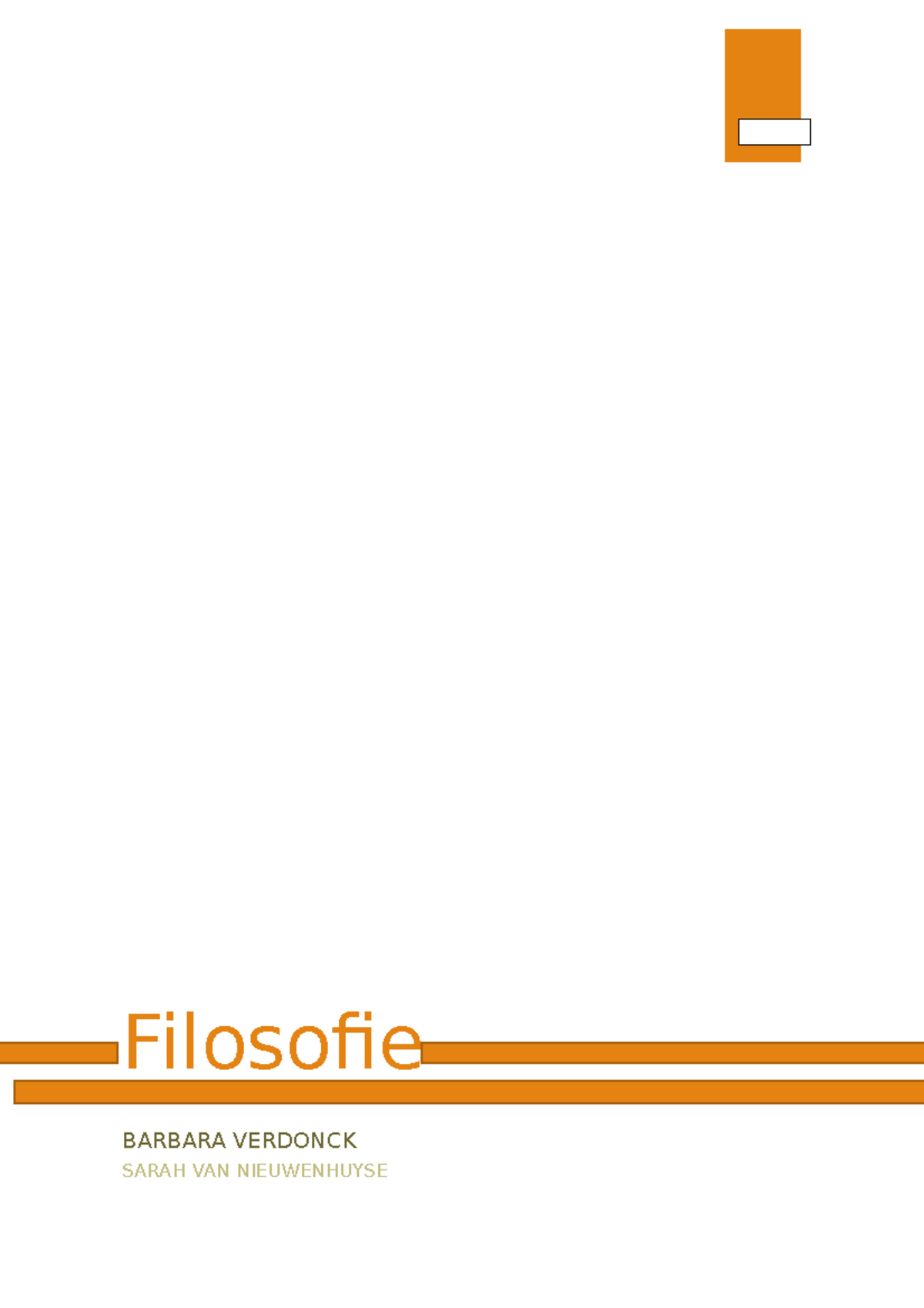 Samenvatting-filosofie - Filosoie BARBARA VERDONCK SARAH VAN NIEUWENHUYSE þÿ INHOUDSOPGAVE 1 ...