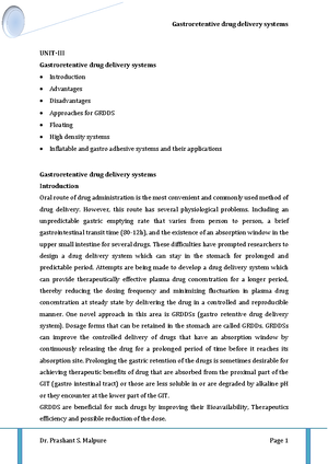 Unit 3 TDDS - UNIT-III Transdermal Drug Delivery Systems: Introduction Permeation through skin ...