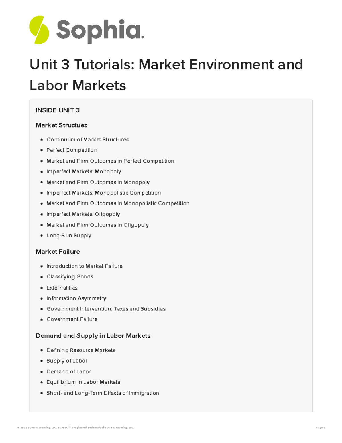 Unit 3 tutorials market environment and labor markets - Unit 3 Tutorials: Market Environment and ...