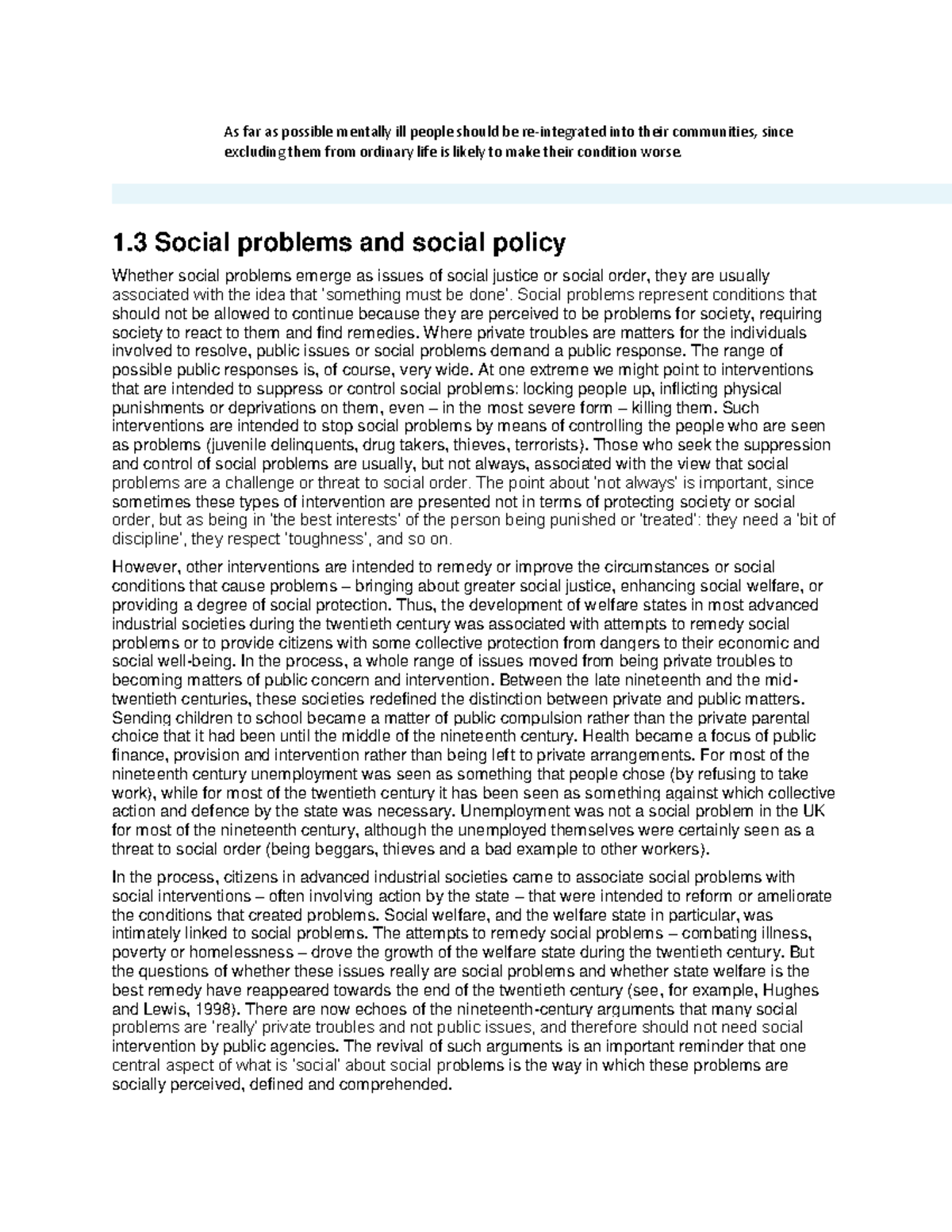 1 Introduction to Social Problems (2)-3 - As far as possible mentally ...