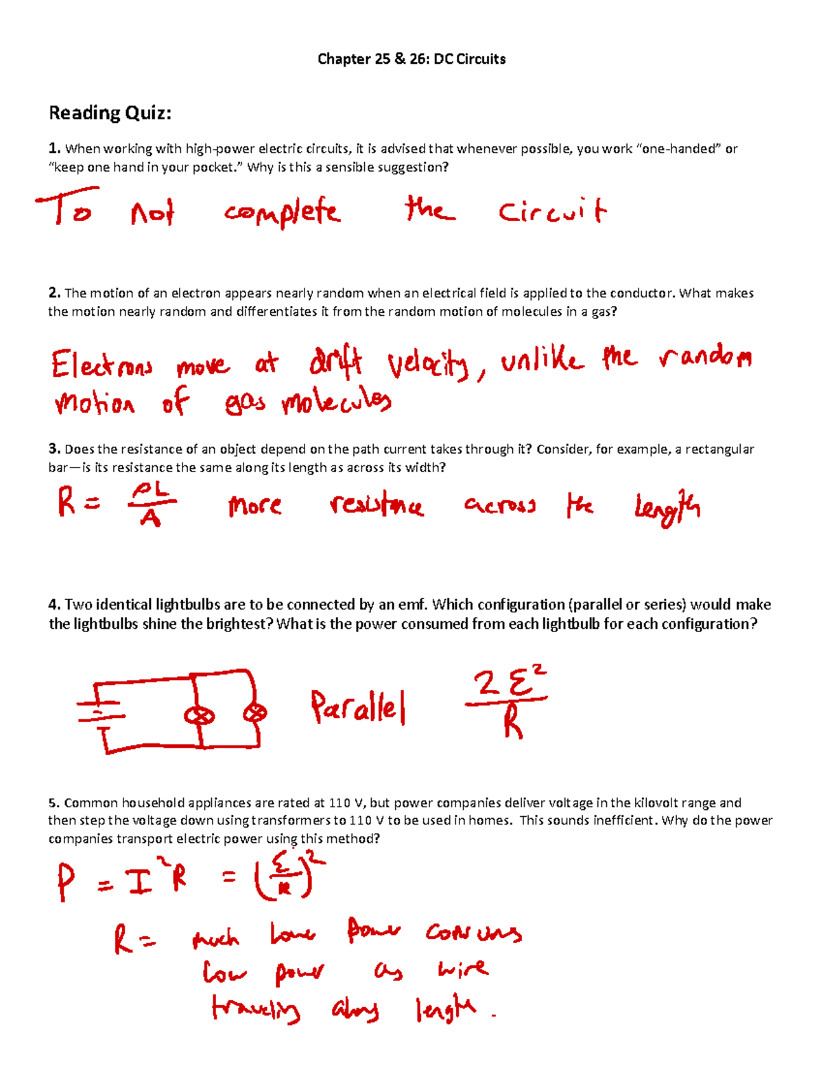 Chapters 25-26 Review - study guide - Reading Quiz: 1. When working ...