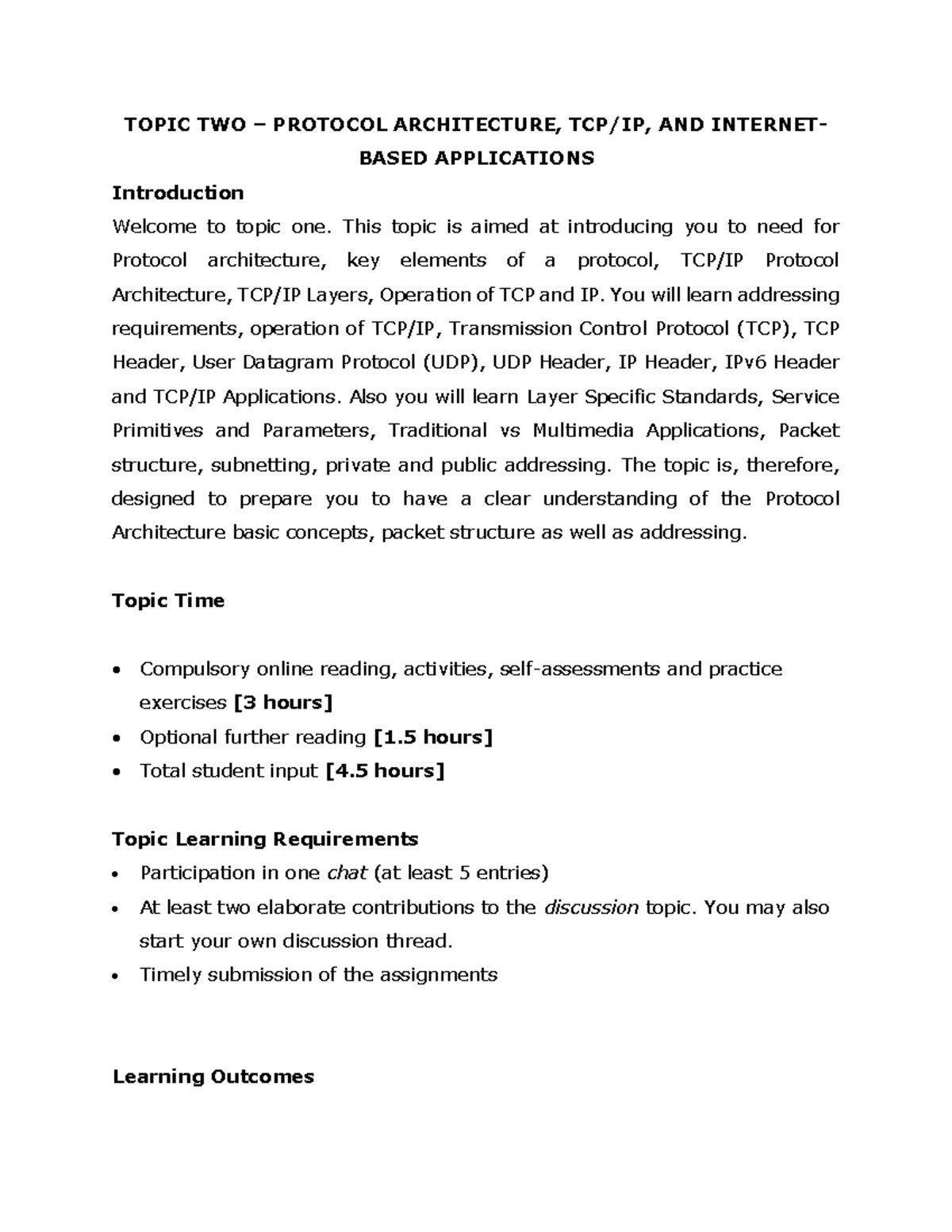 ACMP 271 Topic TWO AND Three Notes - TOPIC TWO – PROTOCOL ARCHITECTURE ...
