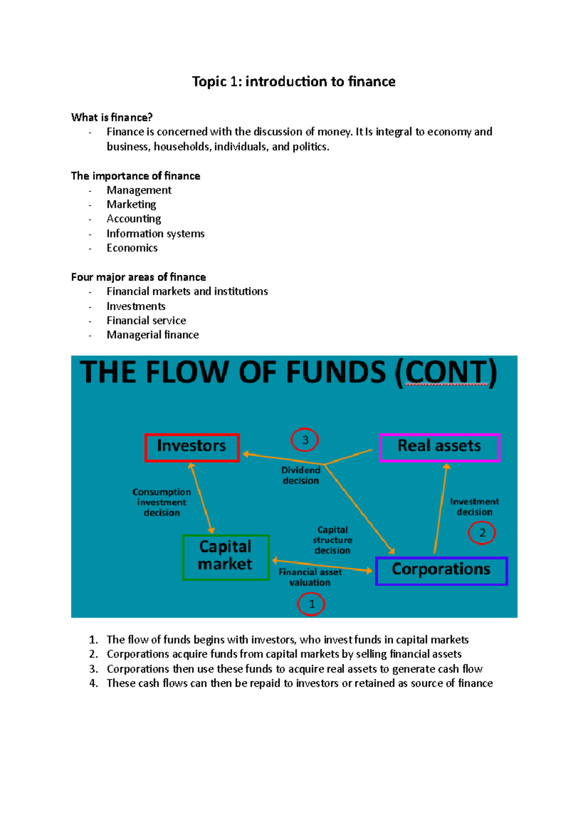 Week 1 Lecture Notes - Topic 1: introduction to finance What is finance ...