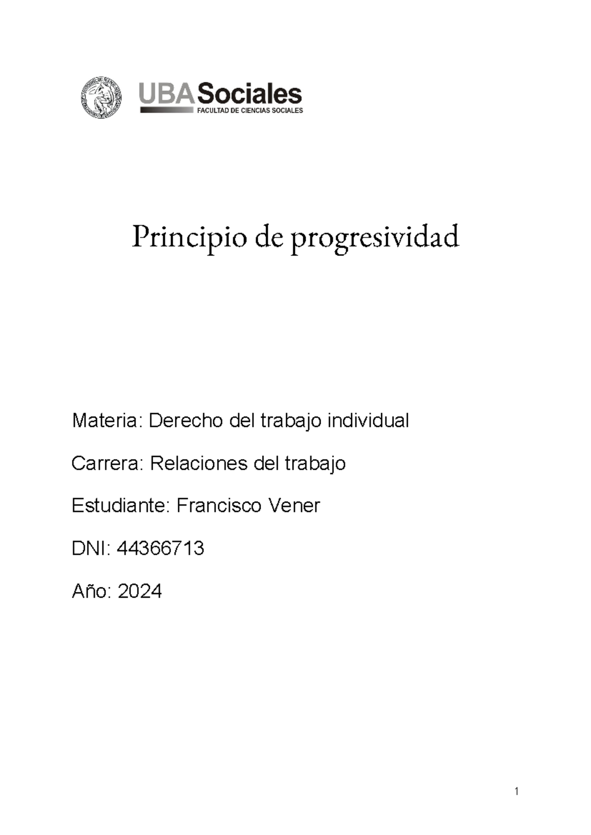 Principio de progresividad - Principio de progresividad Materia ...