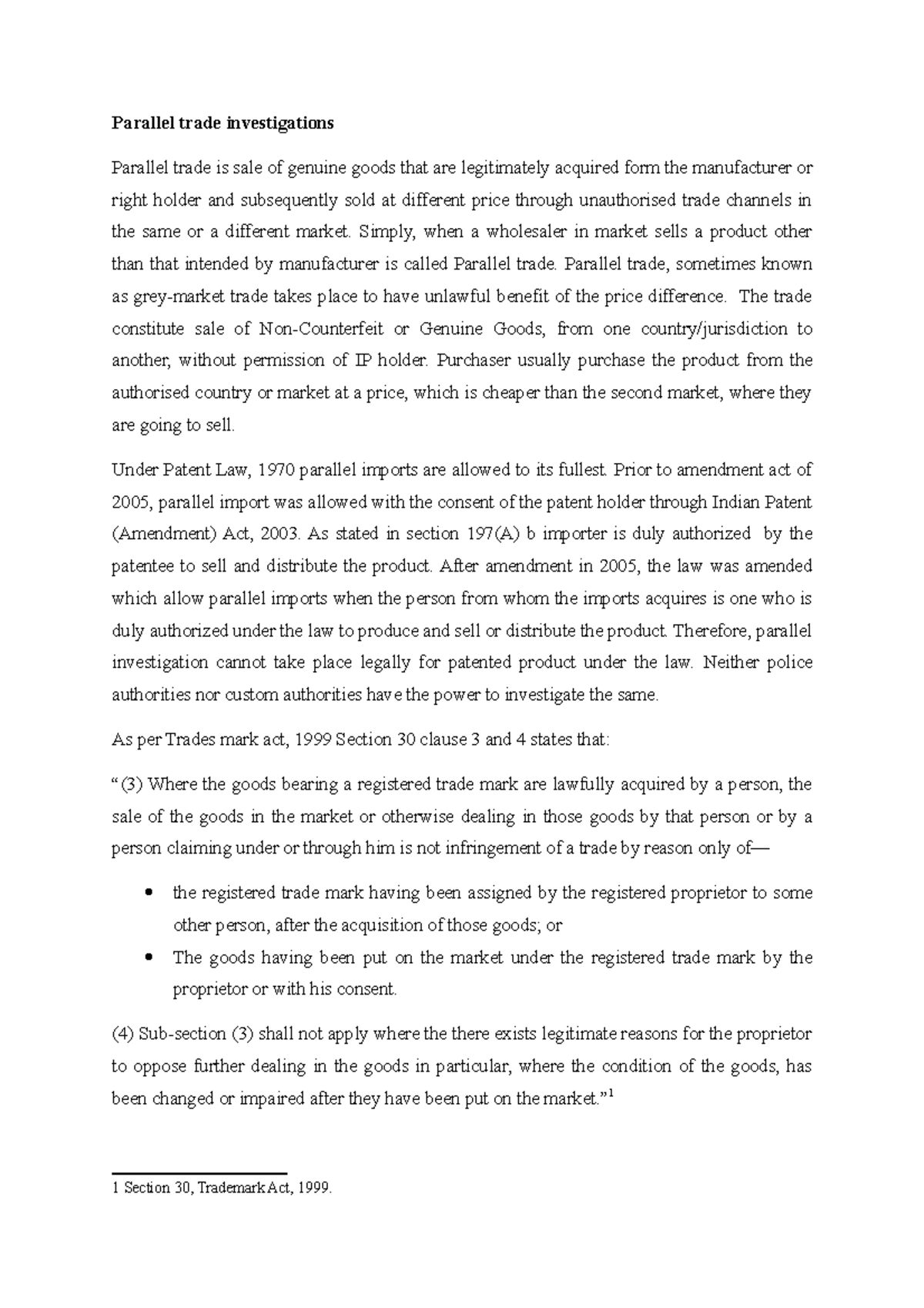 Parallel trade investigations - Parallel trade investigations Parallel ...