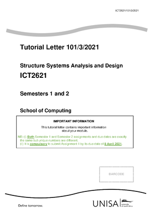 ICT2622 - Semester 1 2 2021 - Assignment 3 - Questions - ICT2622/104/3 ...