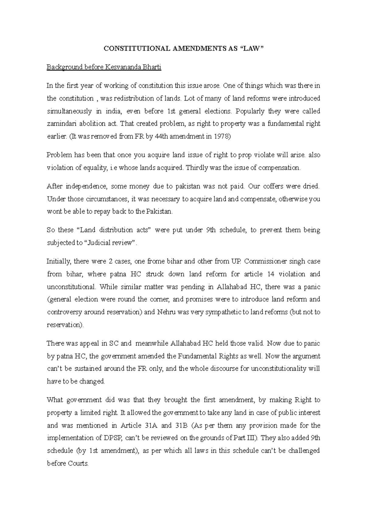 5(P). Constitutional amendments as “law” - CONSTITUTIONAL AMENDMENTS AS “LAW” Background before ...