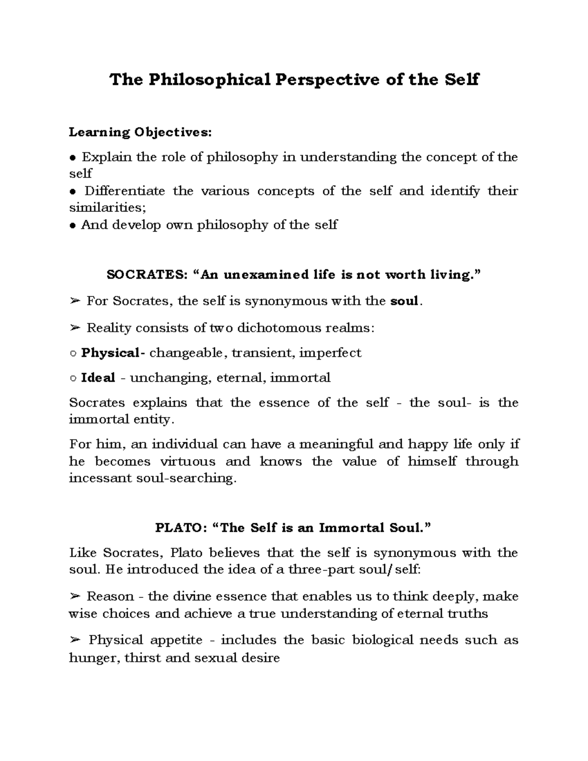 GEC 1 The Philosophical Perspective of the Self - The Philosophical Perspective of the Self ...