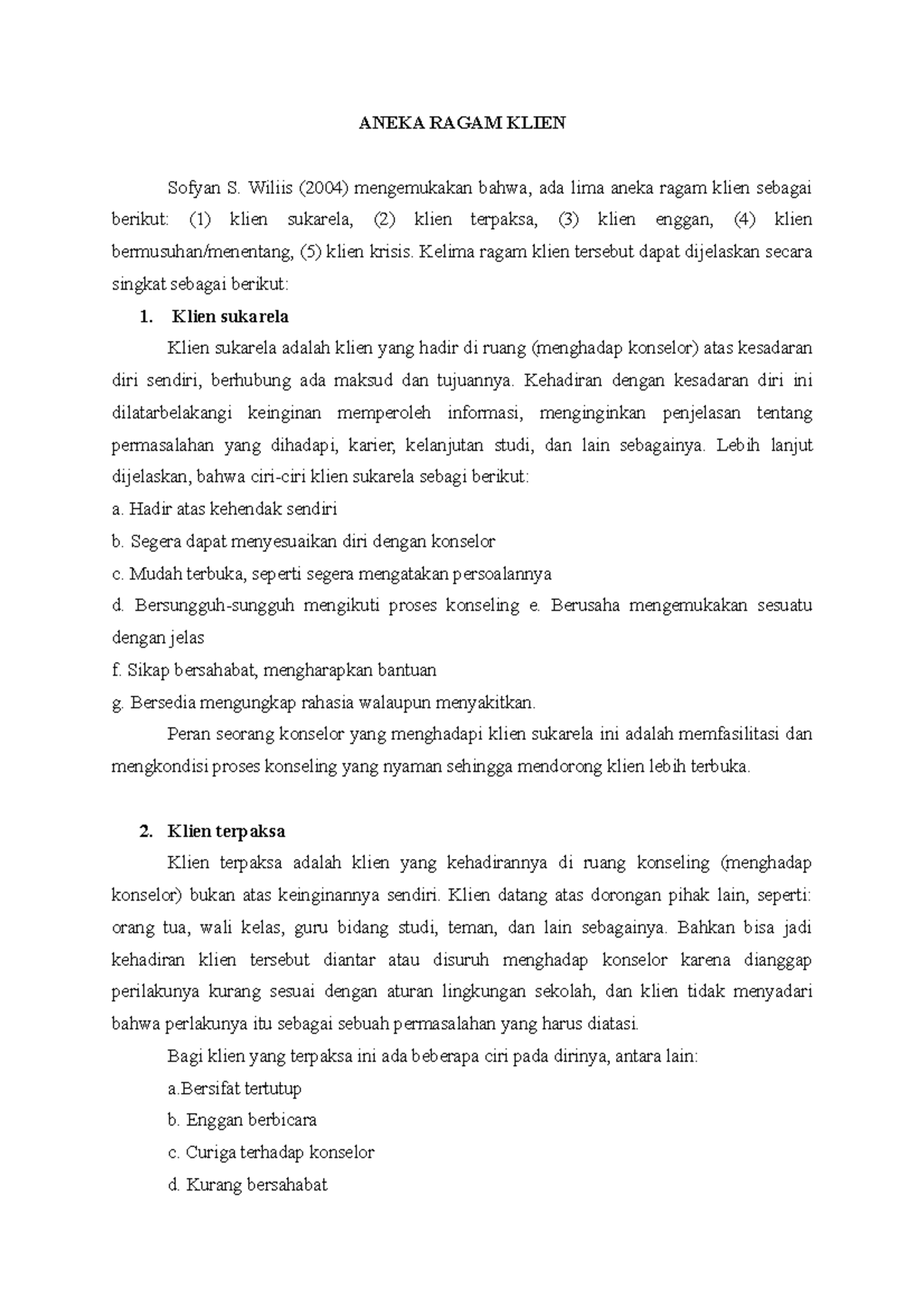 Aneka Ragam Klien - Layanan Konseling Sekolah Dasar - ANEKA RAGAM KLIEN ...