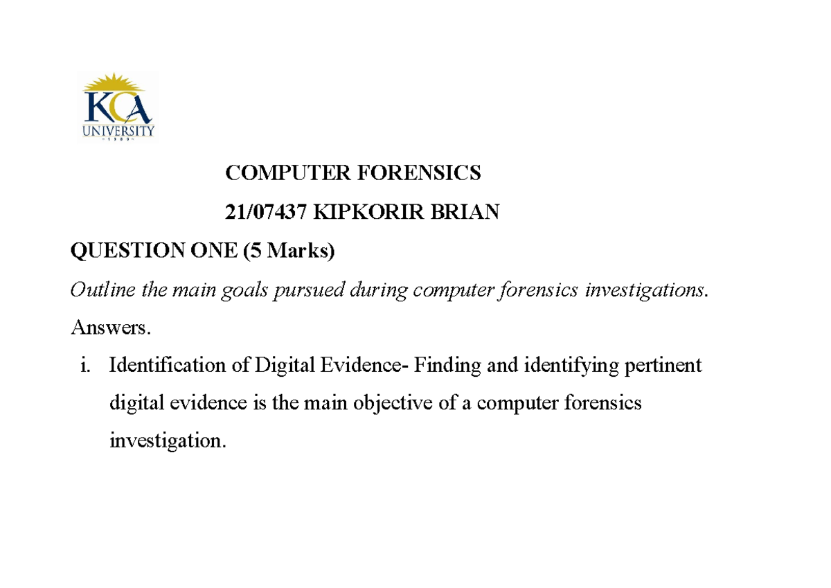 Bac 2319 Computer Forensics Cat 2 1 Answers Computer Forensics 21