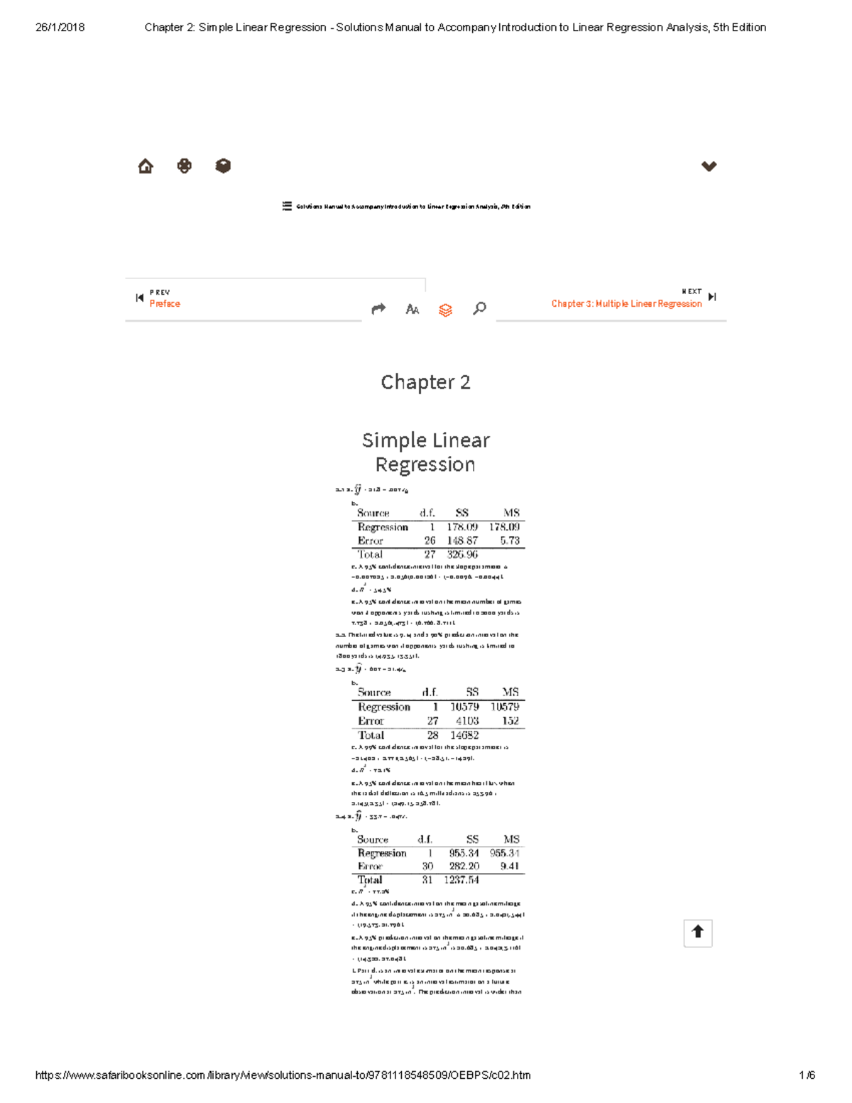 CH1BBF~1 - Chapter 2: Simple Linear Regression Solutions Manual to Accompany Introduction to ...