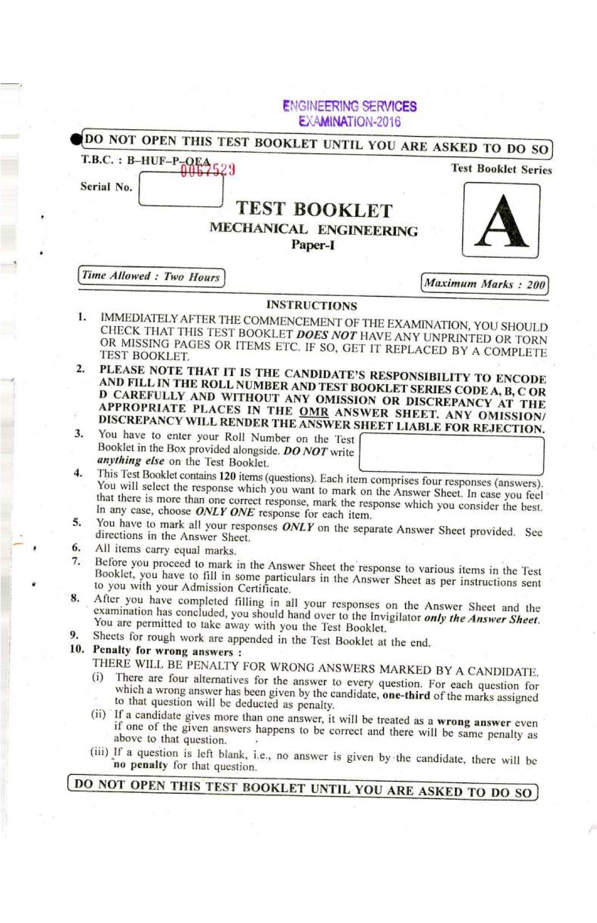 2016 PYQ Engineering services examination - Mechanical engineering - Studocu