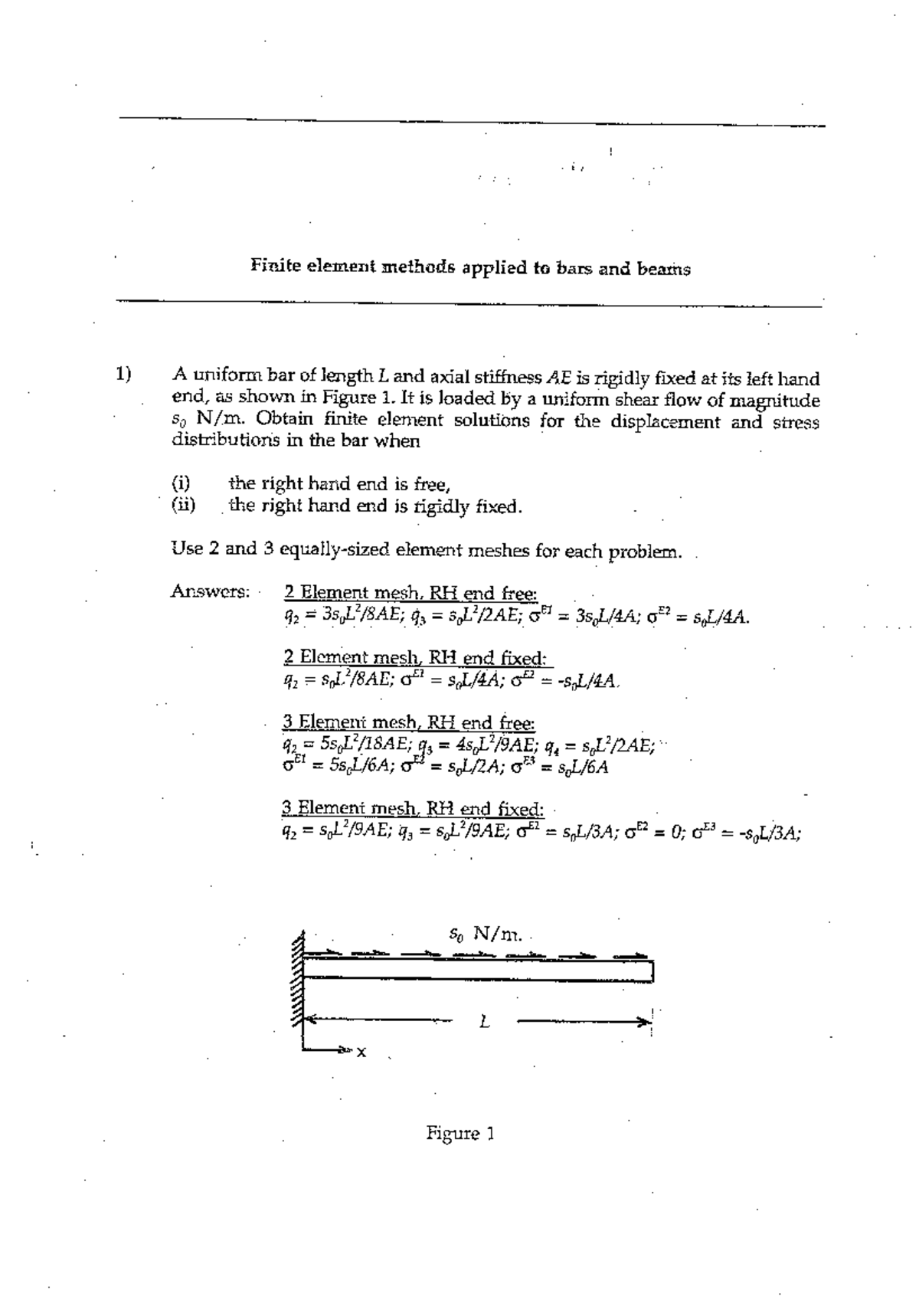 FEA practice questions with answers - FEEG3001 - Studocu