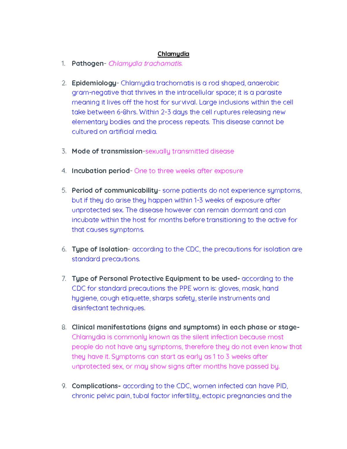 Chlamydia group project - Chlamydia Pathogen- Chlamydia trachomatis ...