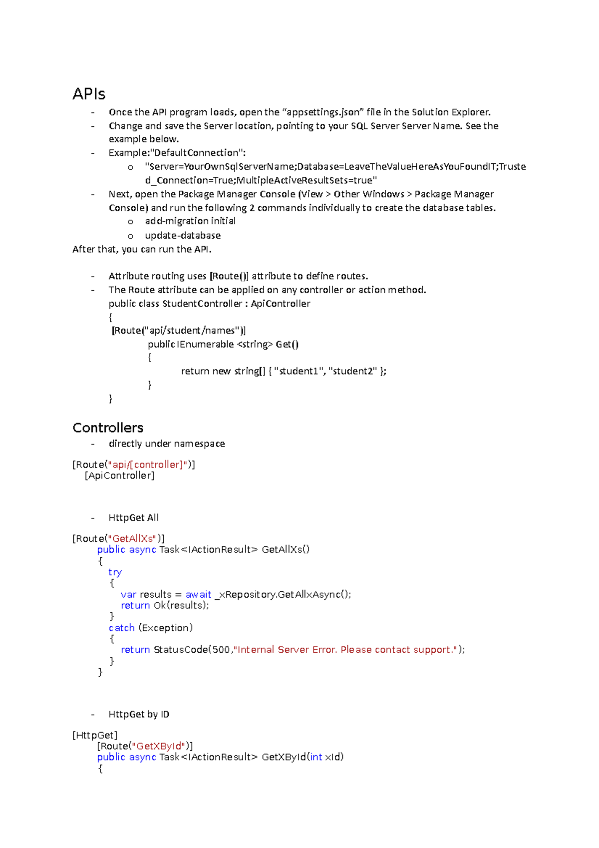 Semester Test 1 Notes - APIs Once the API program loads, open the ...
