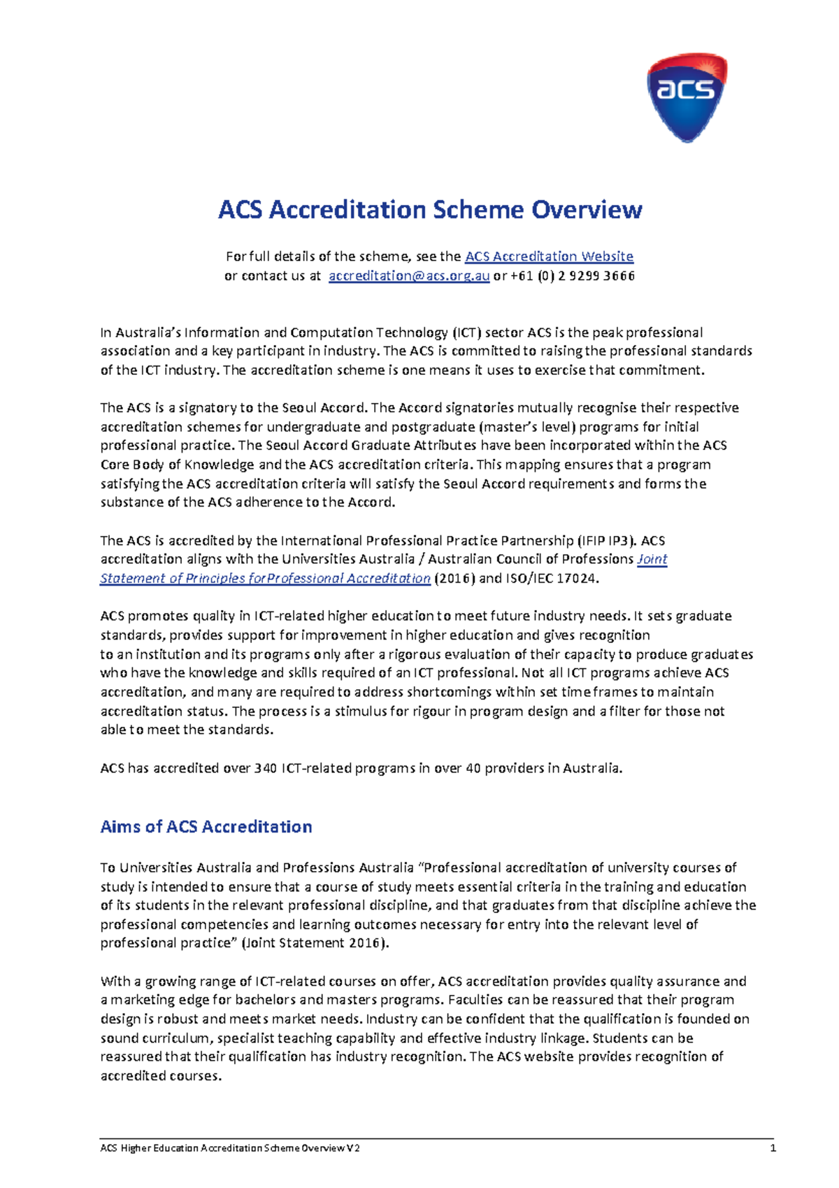 ACS Accreditation Overview V4 - ACS Accreditation Scheme Overview For ...