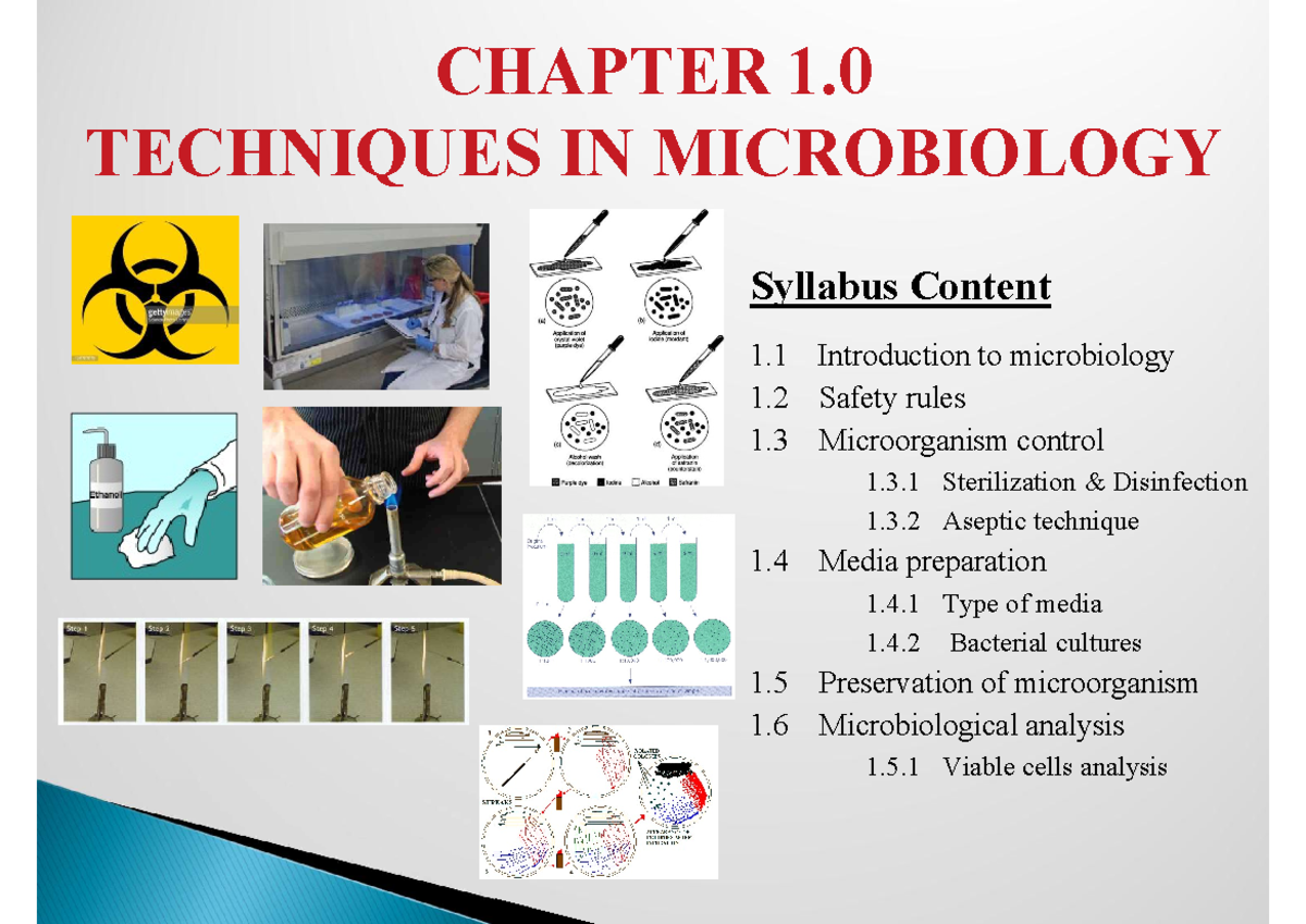 Chapter 1 Biological Techniques - CHAPTER 1. TECHNIQUES IN MICROBIOLOGY ...
