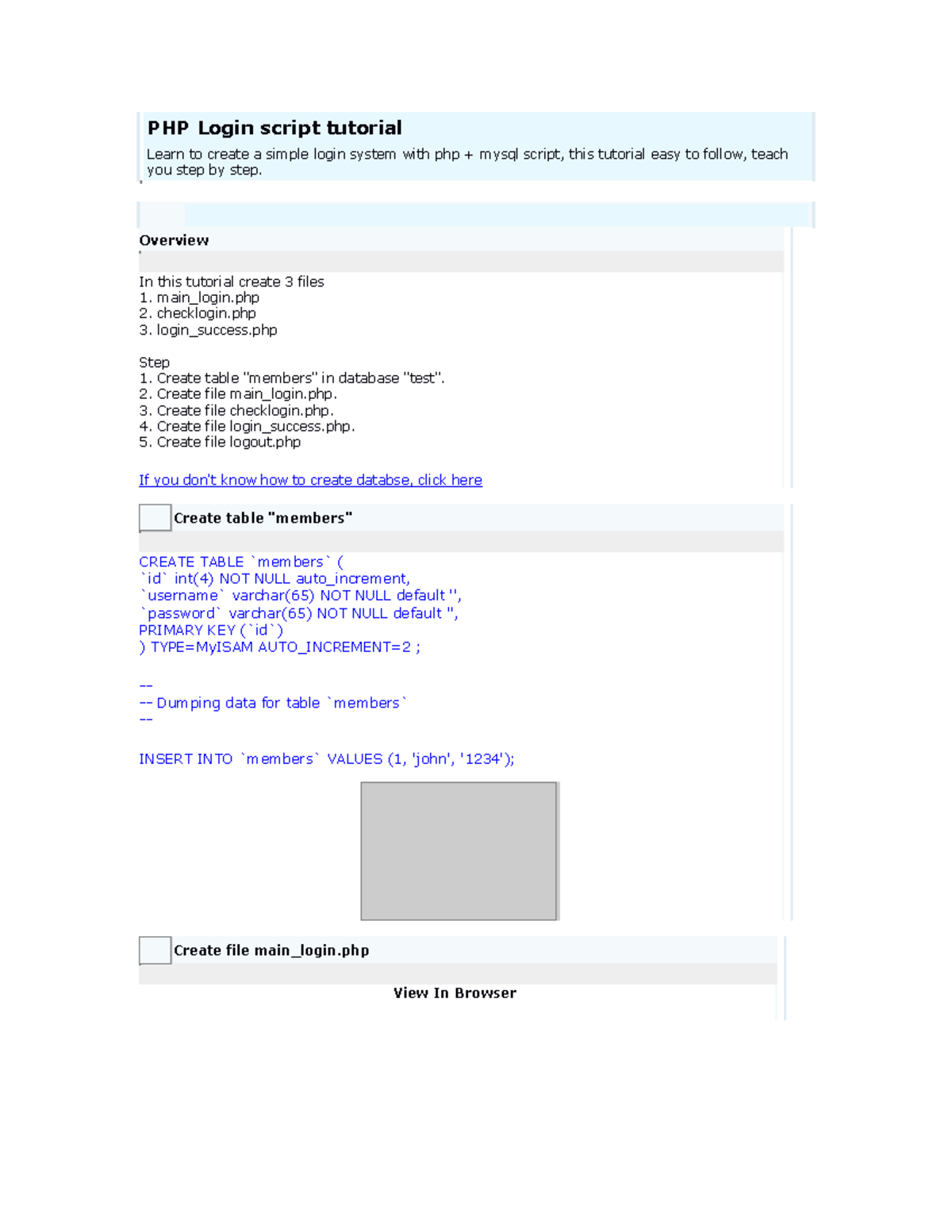 Php Login Script Tutoria 1 Php Login Script Tutorial Learn To Create