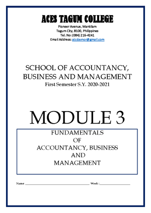 Fundamentals f of accounting 1-3 - SENIOR HIGH SCHOOL Second Semester S ...