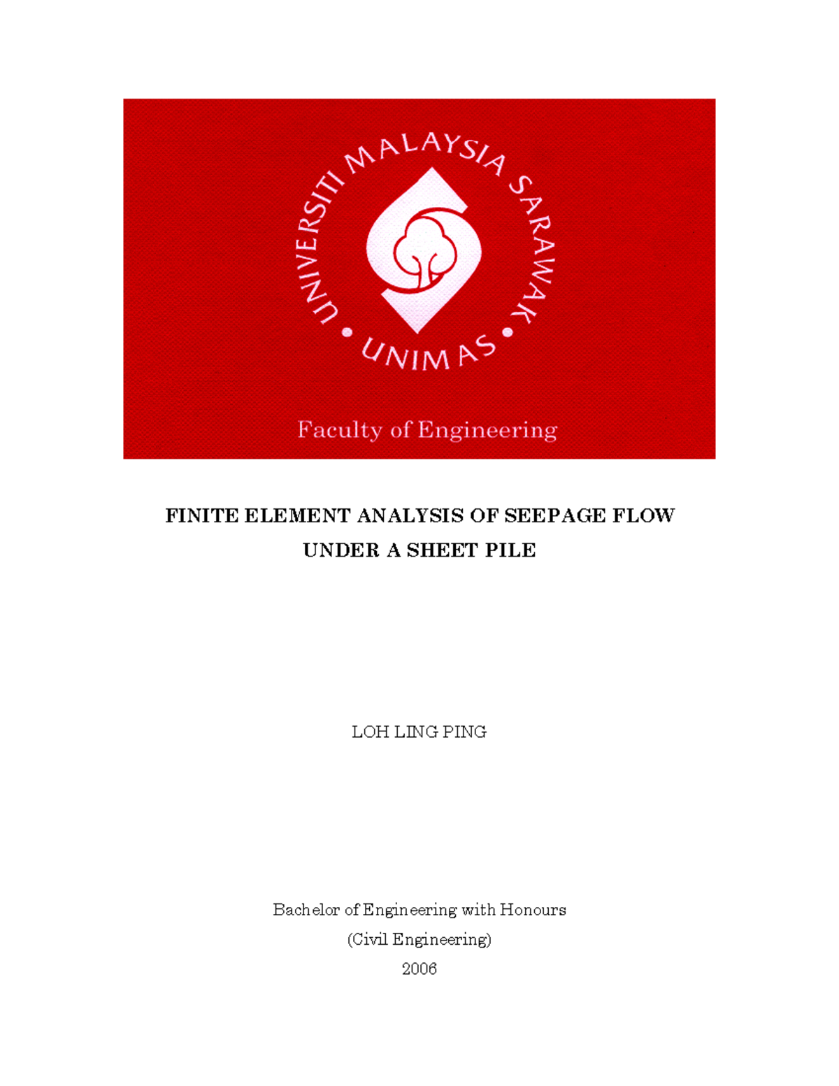 Finite Element Analysis Of Seepage Flow 24 Pgs Finite Element Analysis Of Seepage Flow Under A