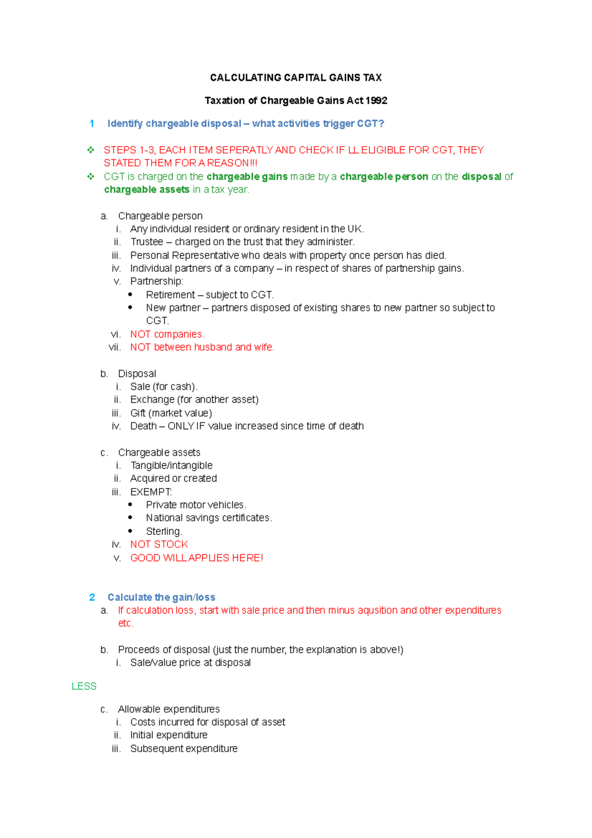 Calculating Capital Gains TAX - CALCULATING CAPITAL GAINS TAX Taxation ...