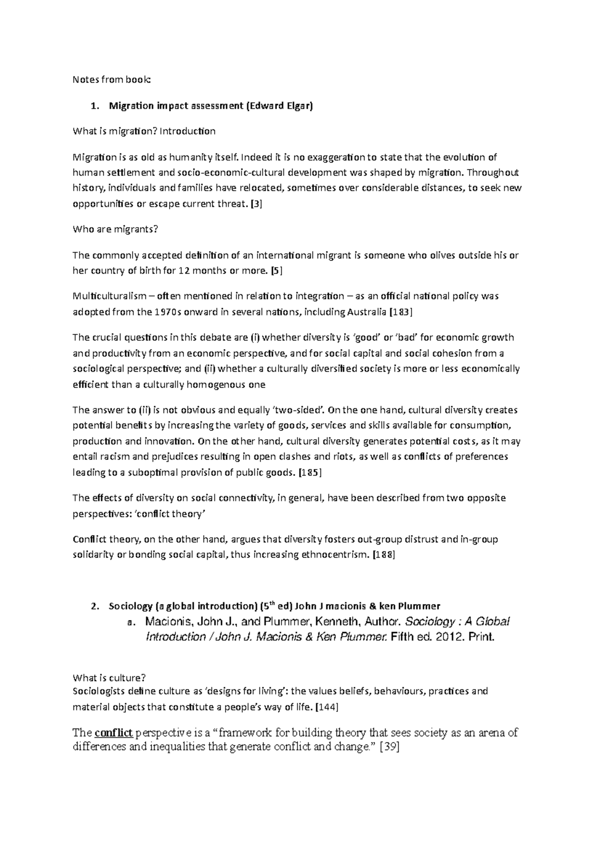 Book notes - Notes from book: 1. Migration impact assessment (Edward ...