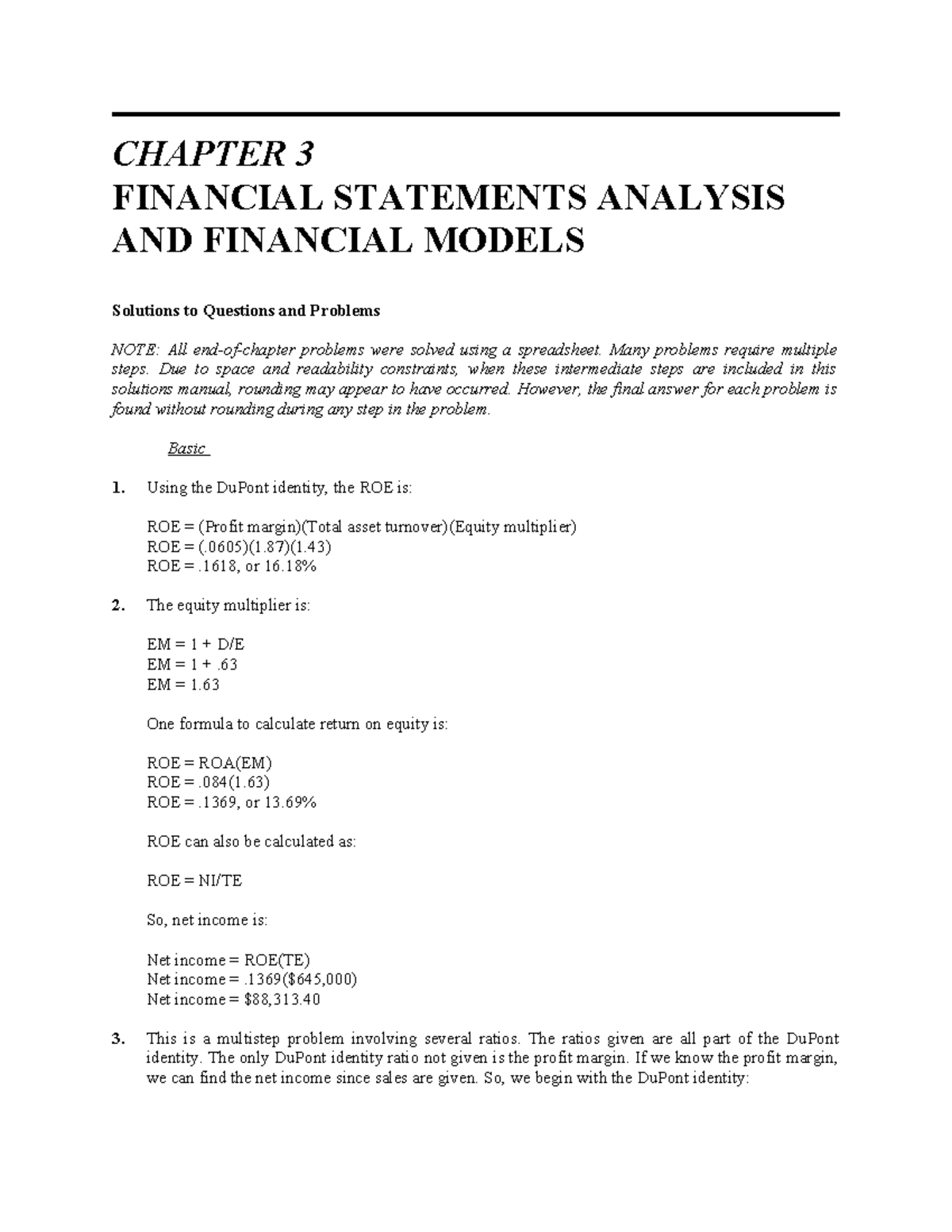 CF Solutions Chapter 3 - pra - CHAPTER 3 FINANCIAL STATEMENTS ANALYSIS ...