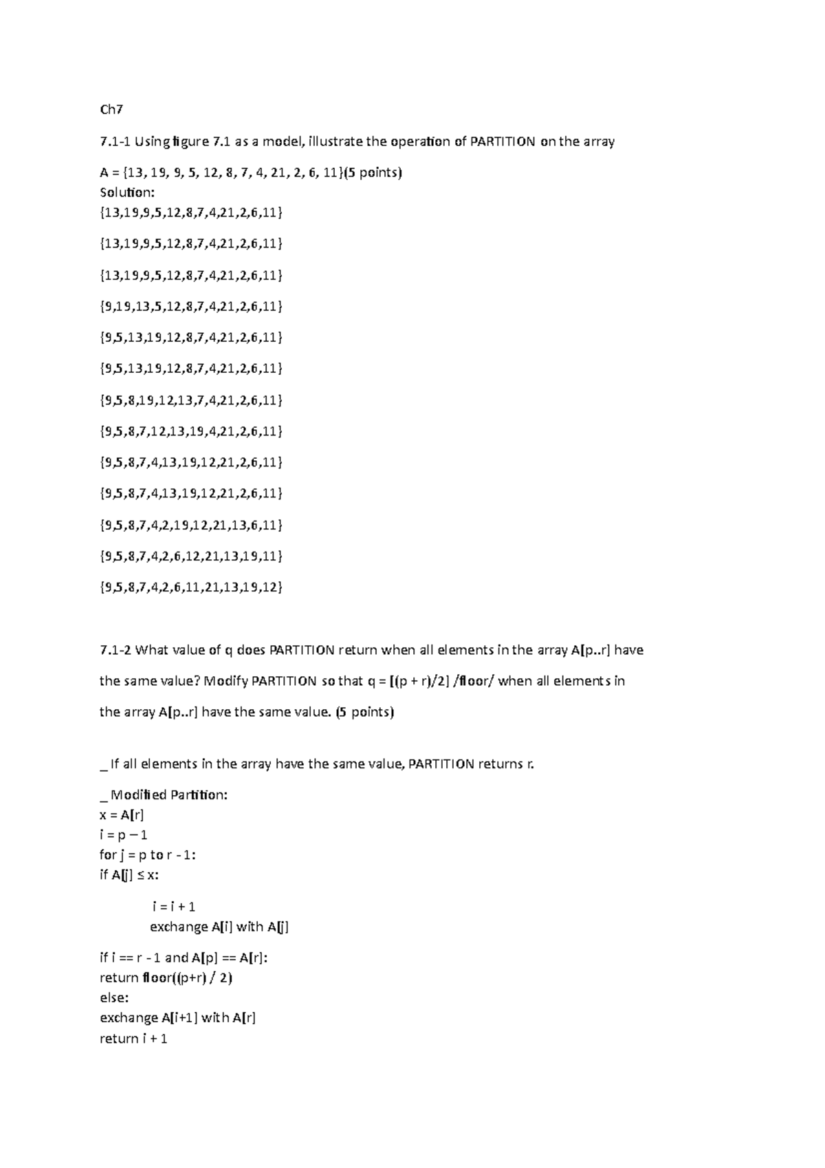 ASM2 Analysis Of Algorithm - Ch 7-1 Using figure 7 as a model ...