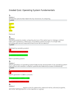 Quiz 1 operating system - Operating Systems - Studocu