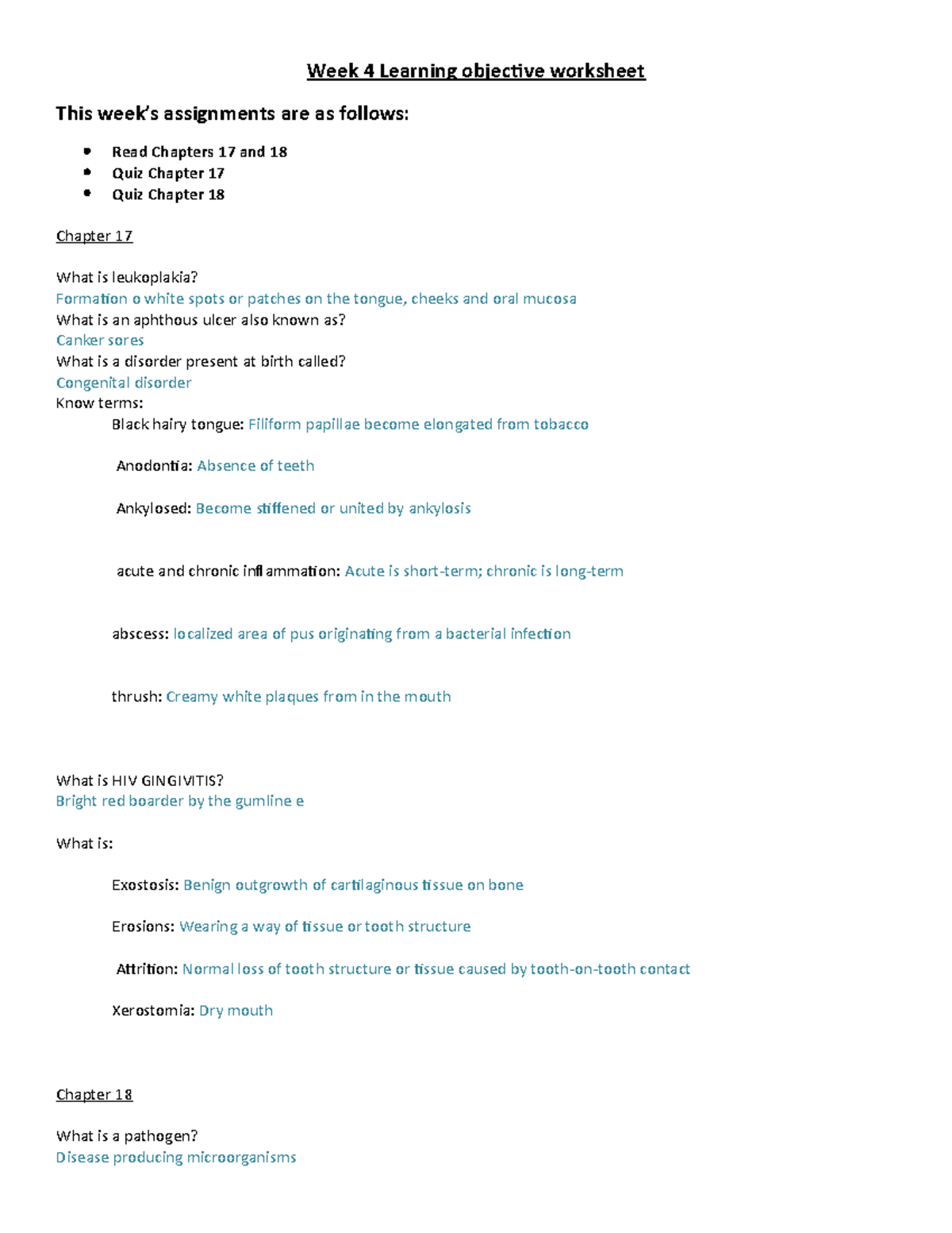 Das123 Week 5 Learning Objective Worksheet Week 4 Learning Objective Worksheet This Weeks