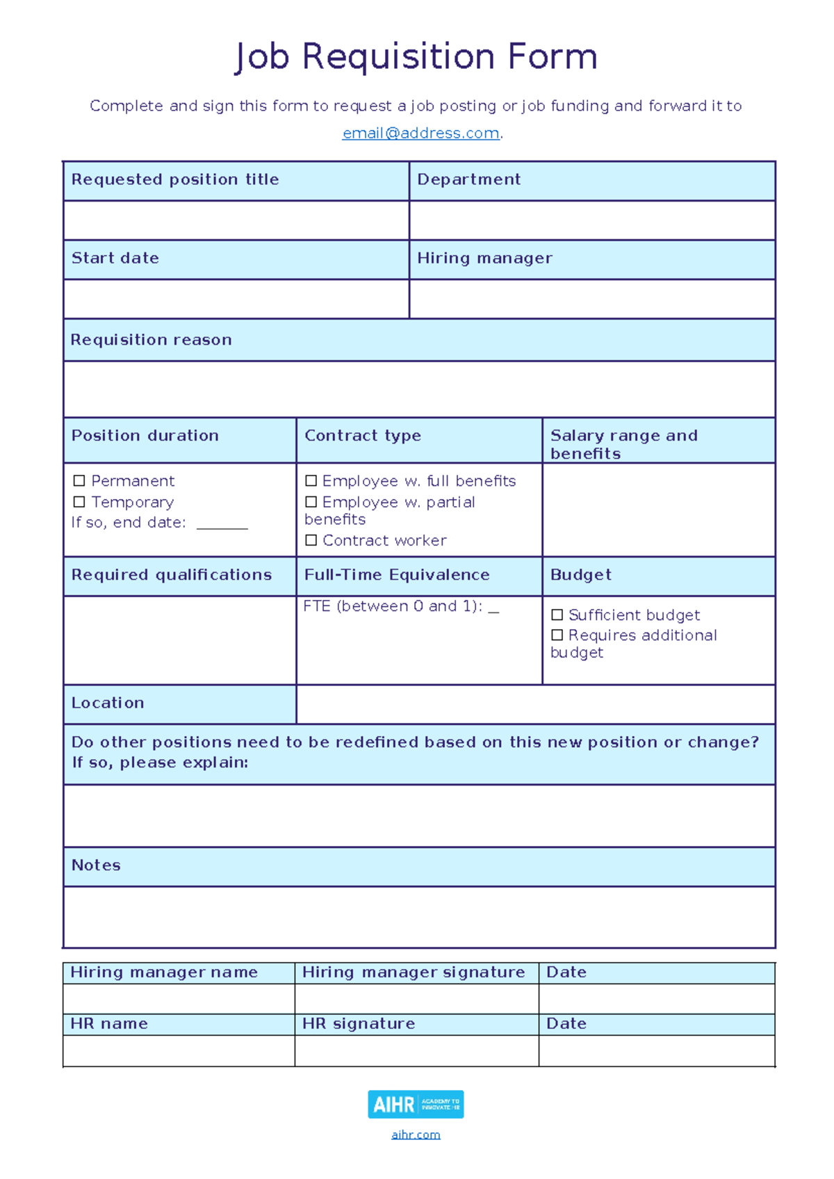 Job-Requisition-Form - Job Requisition Form Complete and sign this form ...