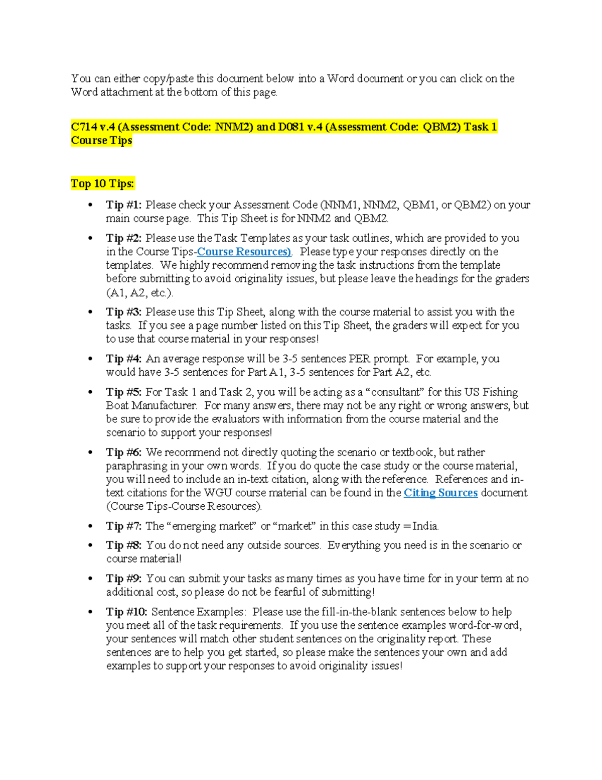 C714-D081 Task 1 Tips 7-2023 - You can either copy/paste this document ...